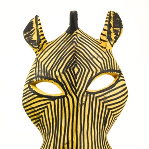 African Hand Carved Wood Zebra Mask - Etsy