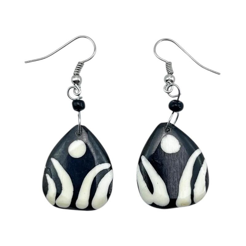 African Cow Bone Earrings - Etsy