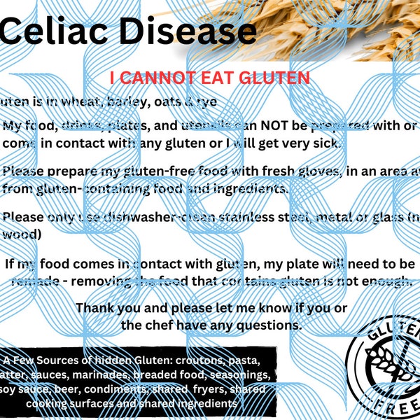 Celiac Disease Spanish Cards - Etsy Celiac Disease Spanish Cards - Etsy