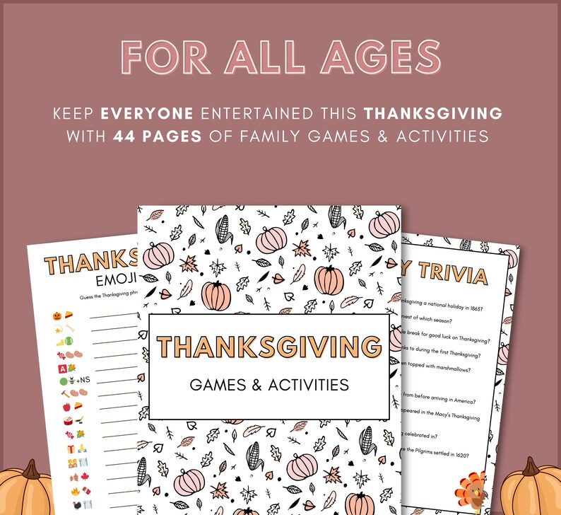 Thanksgiving Printable Games | Thanksgiving Party Games for Adults ...