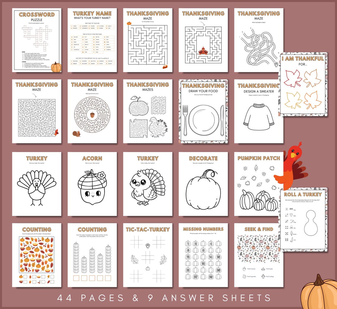Thanksgiving Printable Games | Thanksgiving Party Games for Adults ...