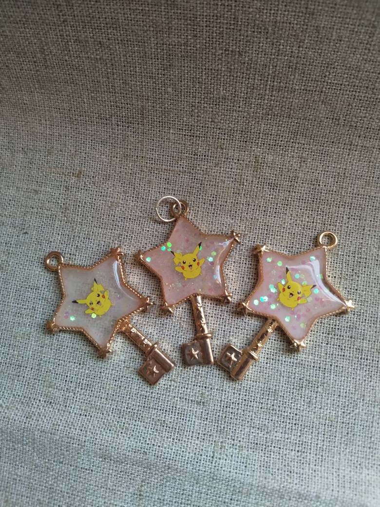 Pikachu Sparkly Colour Changing Star Charm. - Etsy