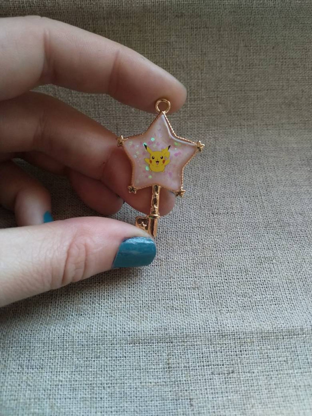 Pikachu Sparkly Colour Changing Star Charm. - Etsy