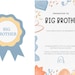 Big Brother Gift - Printable Certificate and Badge for a New Big ...