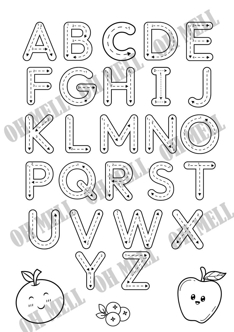 Trace the Alphabet Printable, Practice Writing the Alphabet for ...