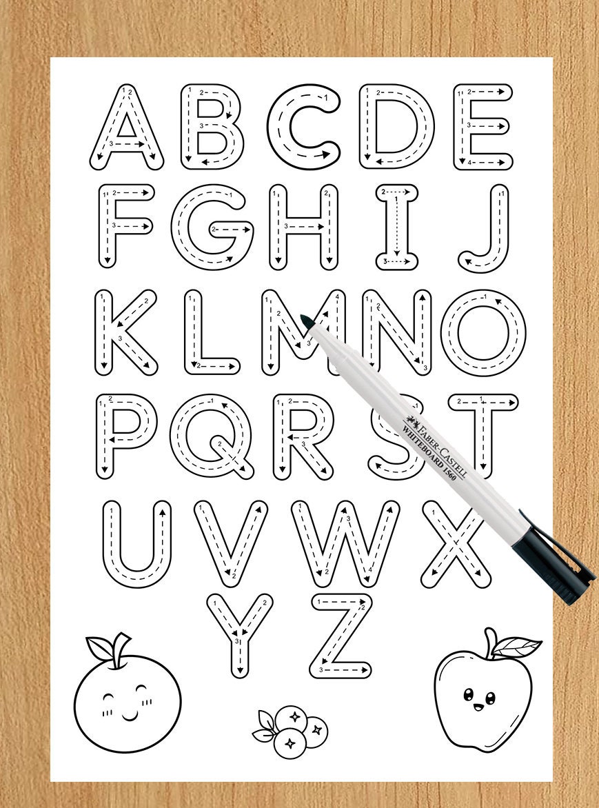 Trace the Alphabet Printable, Practice Writing the Alphabet for ...