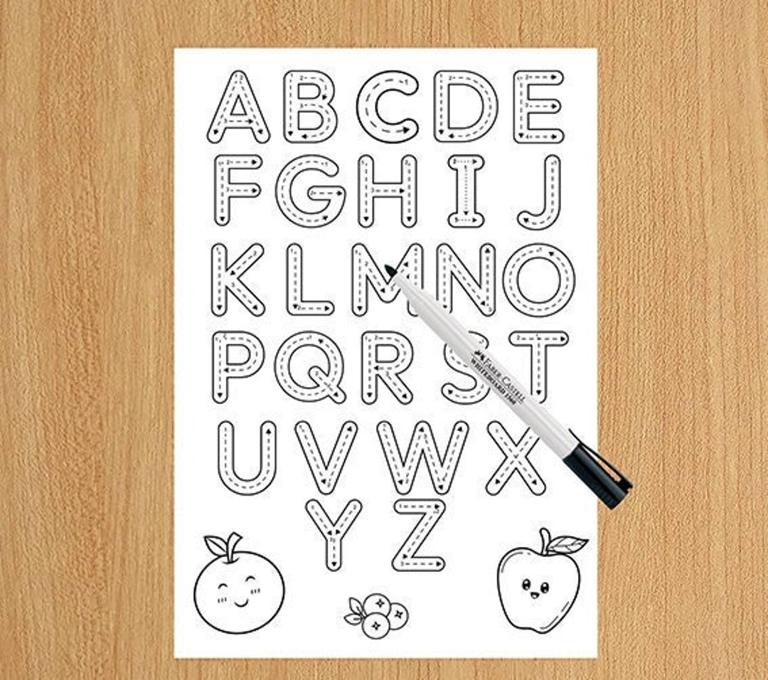 Trace the Alphabet Printable, Practice Writing the Alphabet for ...