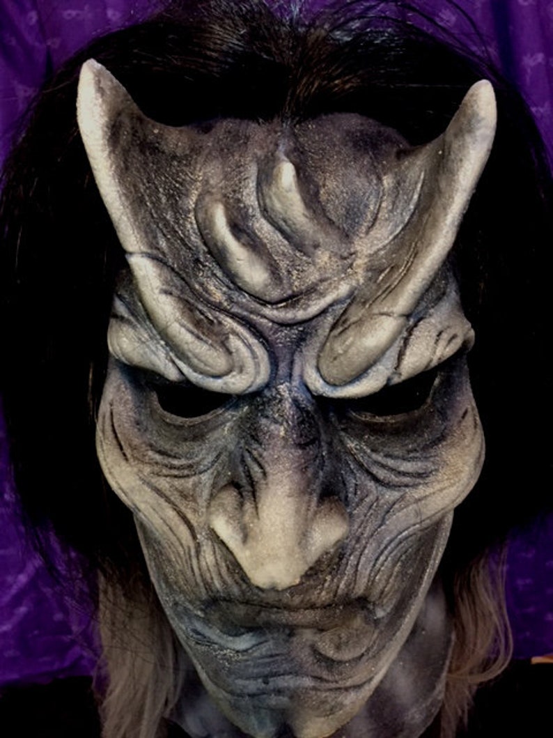 Walker Demon Silicone Pullover Half-mask With Hair - Etsy