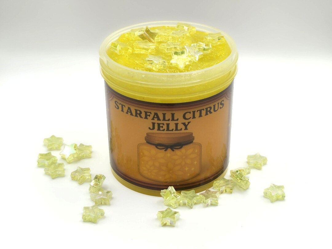 Starfall Citrus Jelly Slime: 6oz Glossy Yellow Slime With Star Charms ...