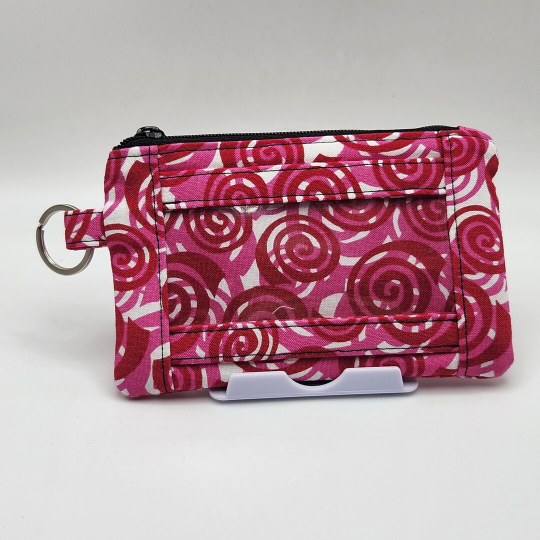 Pink Swirls, Keychain, ID Wallet, Coin Purse, Ready to Ship - Etsy
