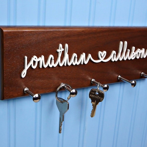 Home Sweet Home Personalized Key Ring Holder for Wall Key | Etsy