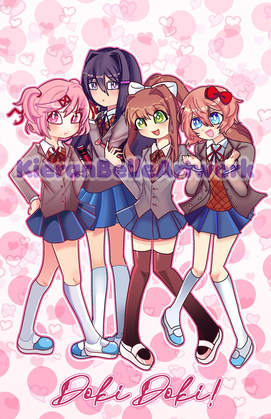 Doki Doki Friends Inspired Print - Etsy