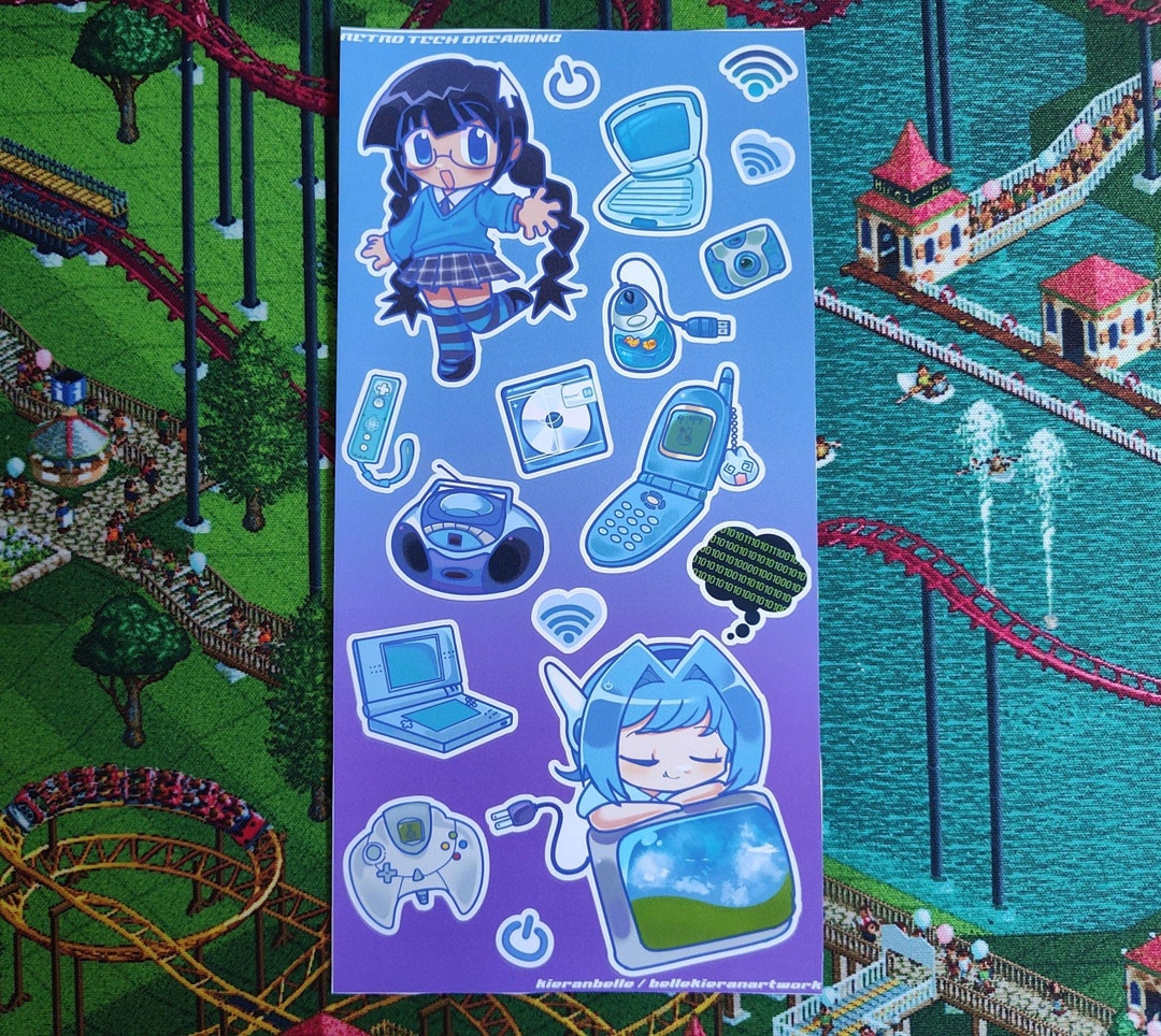 Retro Tech Dreaming - Retro Y2k Sticker Sheet - Etsy