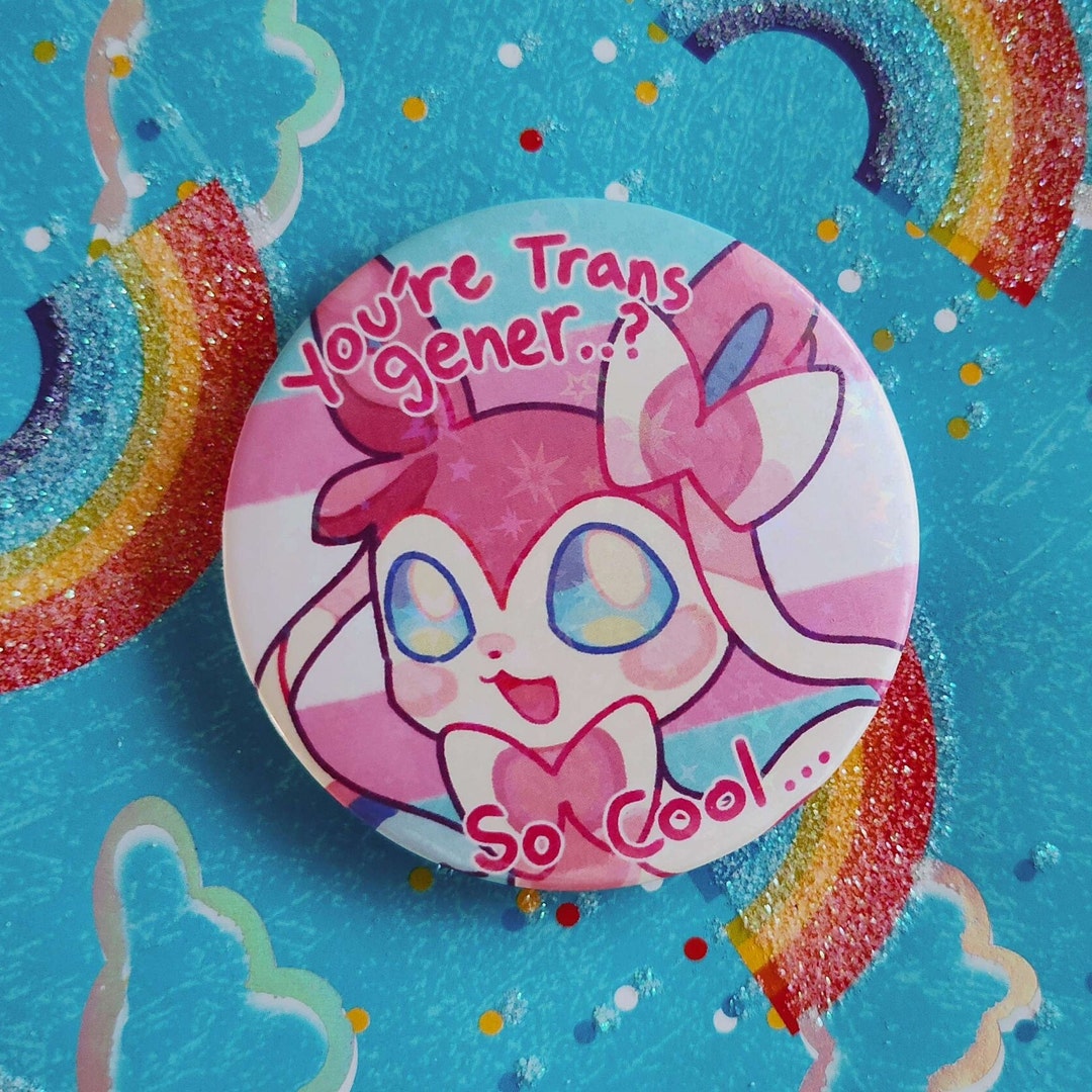 Sylveon Transgender Button Pins - Etsy