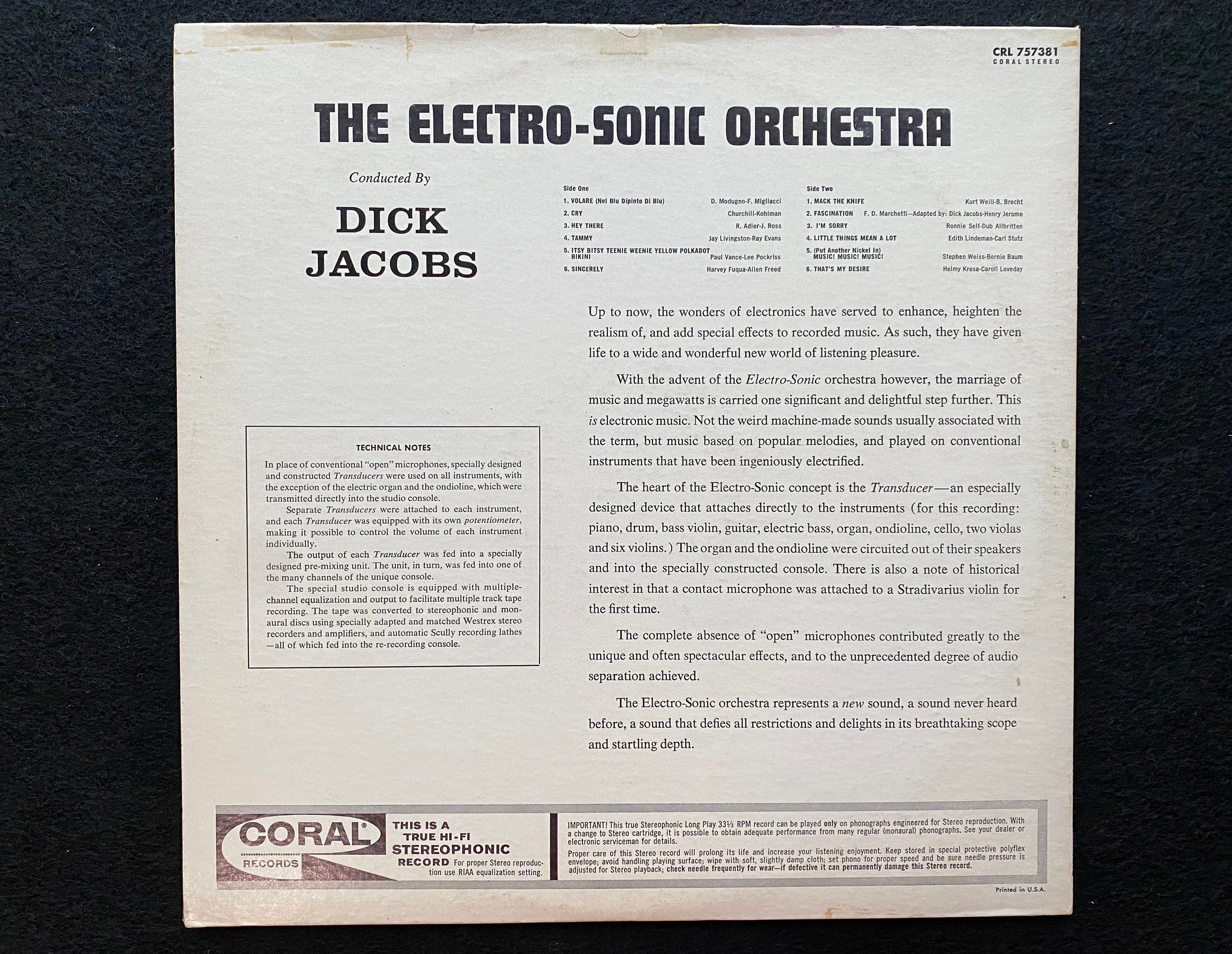 The Electro-sonic Orchestra 12 LP - Etsy