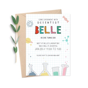Scientist Lab Birthday Party Invitation / Science Experiment Kids ...