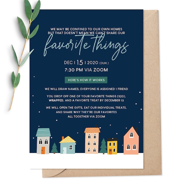 Favorite Things Party Invitation / Elegant Classy Girls Night Christmas ...