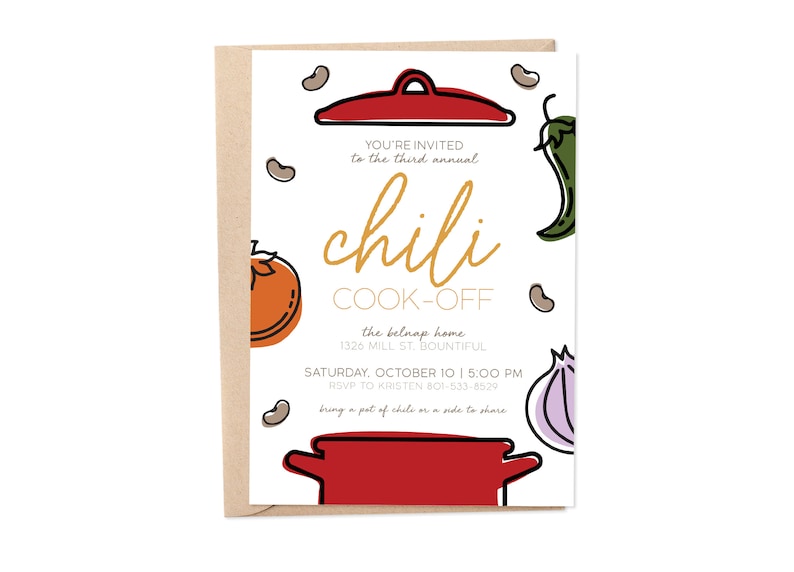 Chili Cook-off Party Invitation: Printable Contest Invite (digital ...