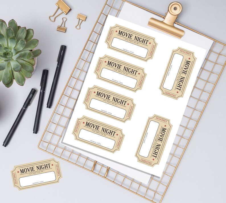 Redbox Coupon Code Printable Card / Movie Night on Me / Redbox Gift ...