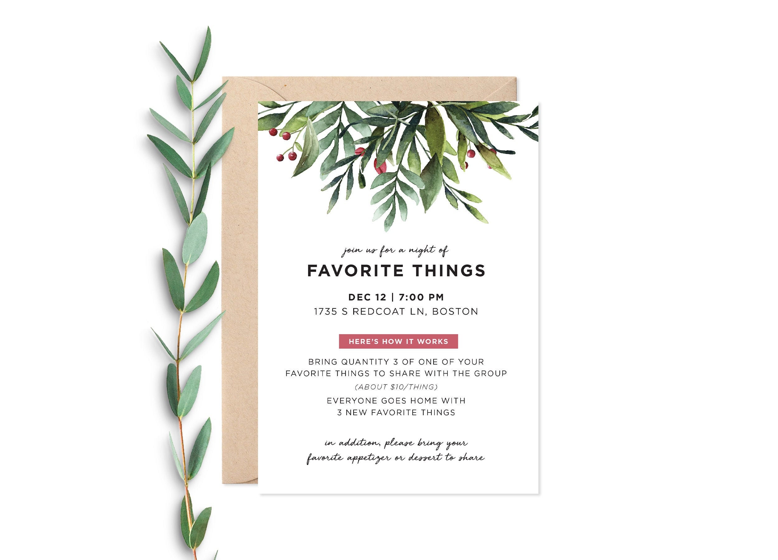 Favorite Things Party Invitation / Elegant Classy Girls Night - Etsy