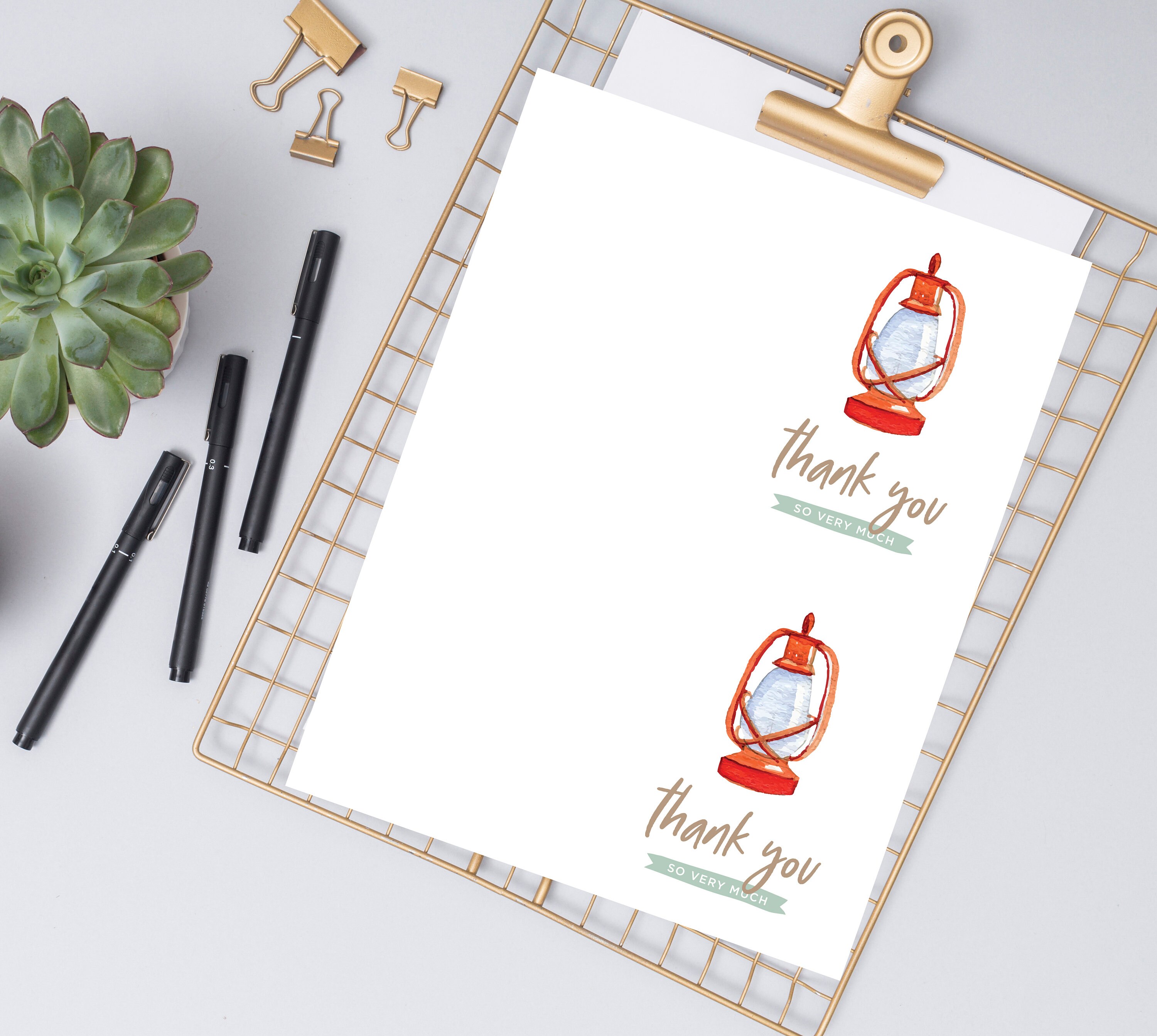 Camping Thank You Note Card / A2 Print at Home Thank You Card / Camping ...