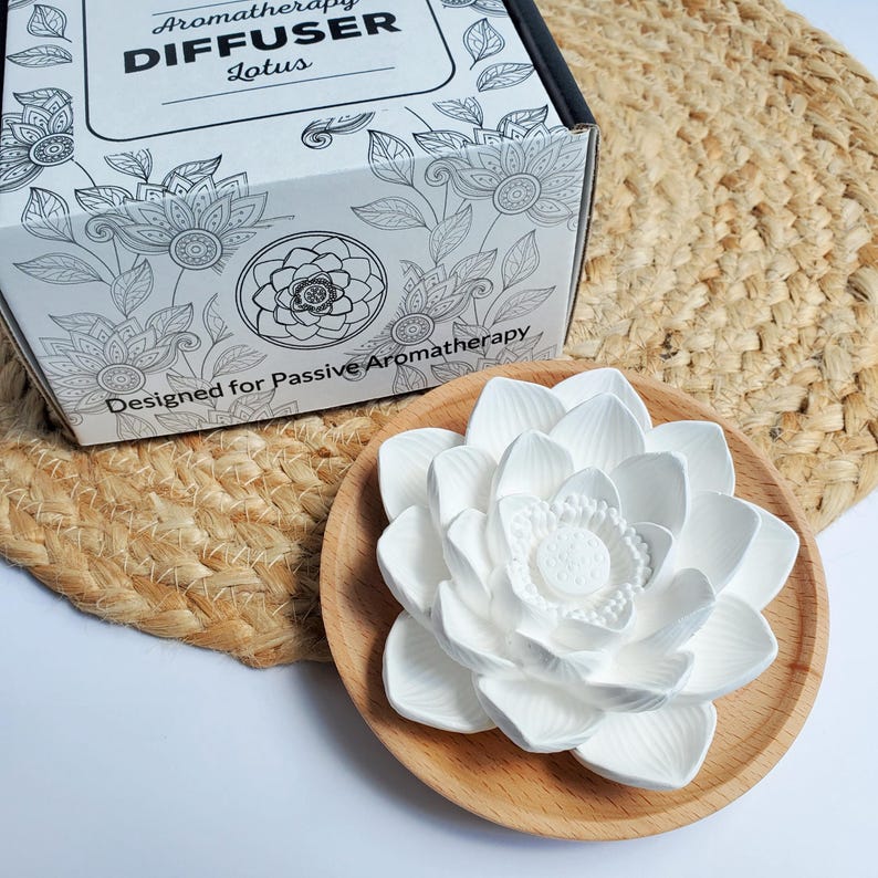 Aromatherapy Lotus Diffuser | Passive Essential Oil Diffuser | Ceramic ...