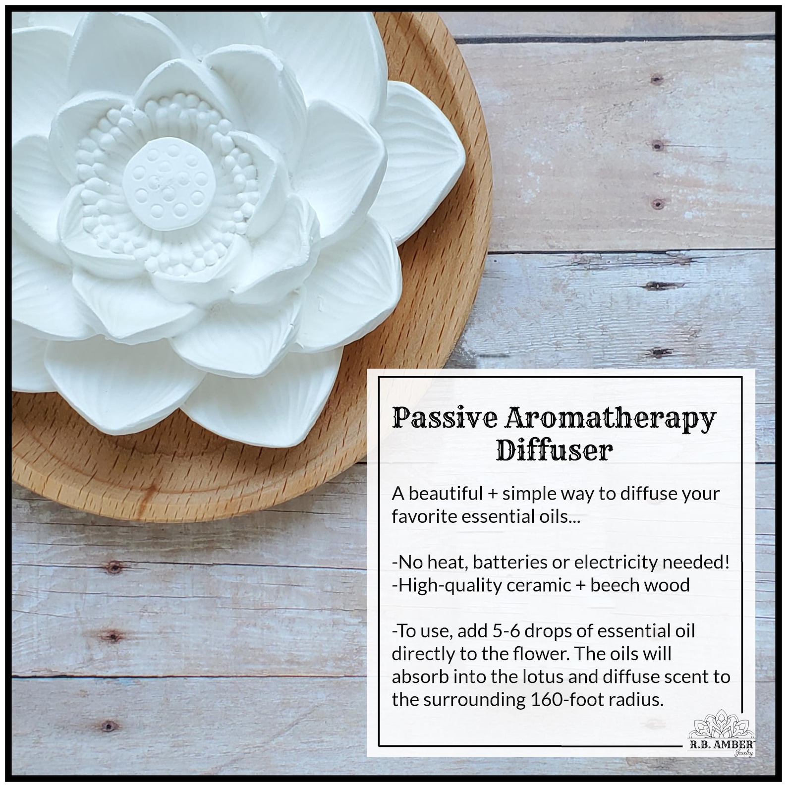 Aromatherapy Lotus Diffuser | Passive Essential Oil Diffuser | Ceramic ...