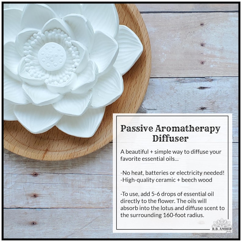 Aromatherapy Lotus Diffuser | Passive Essential Oil Diffuser | Ceramic ...