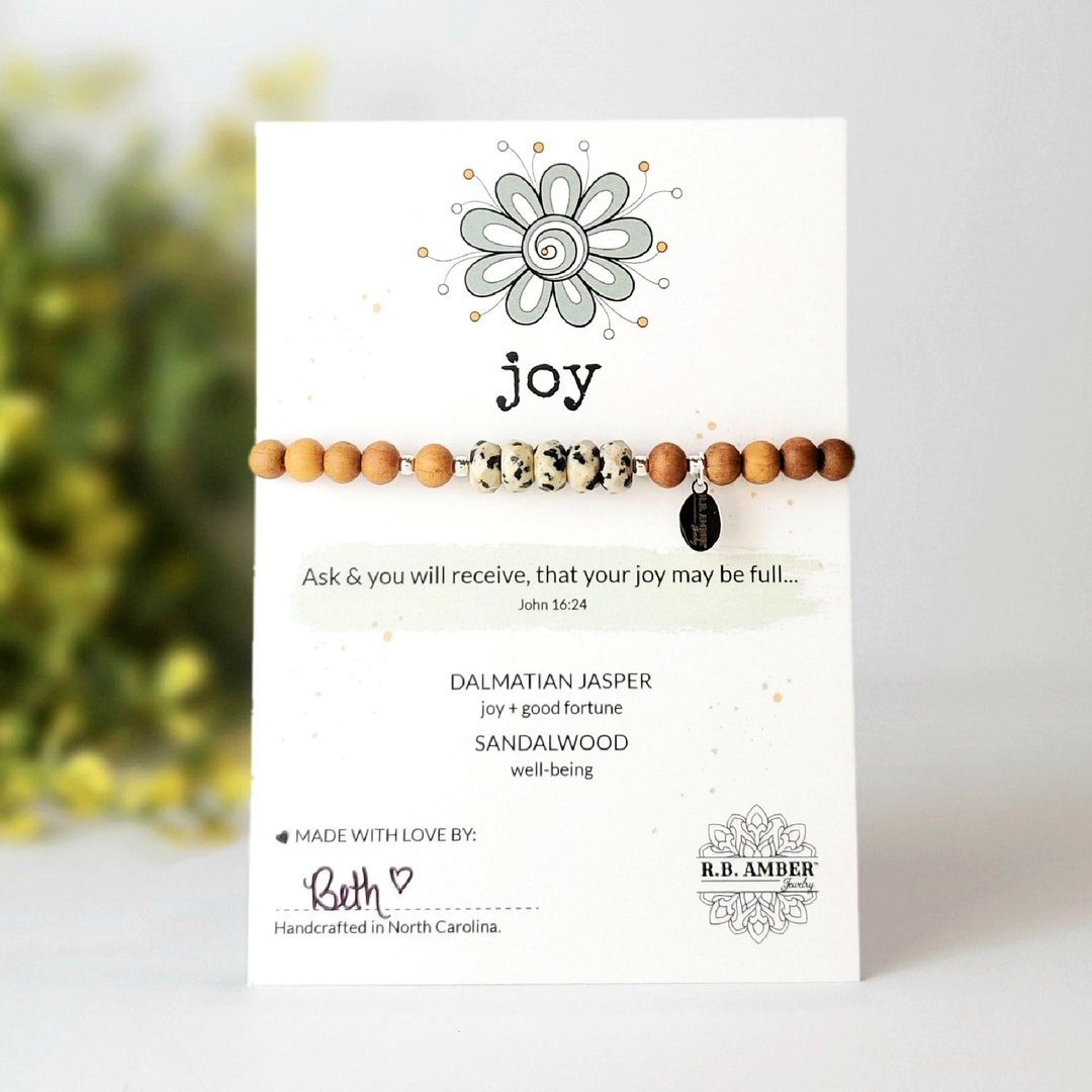 Dalmatian Jasper | "joy" Inspirational Gemstone Bracelet | Joy • Good ...