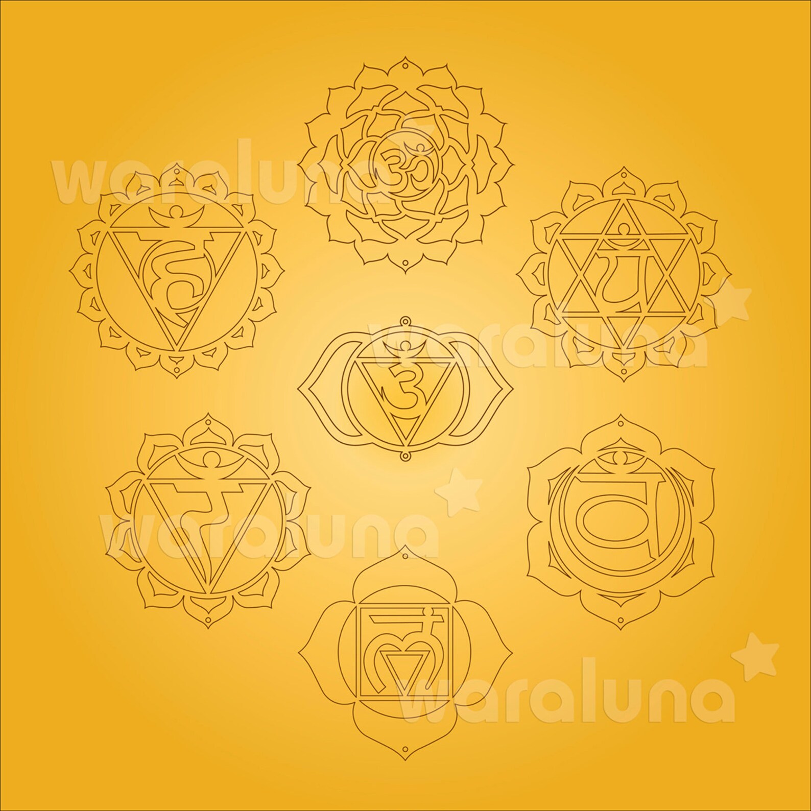 Chakras vector clipart cutting laser Instant download - Etsy México