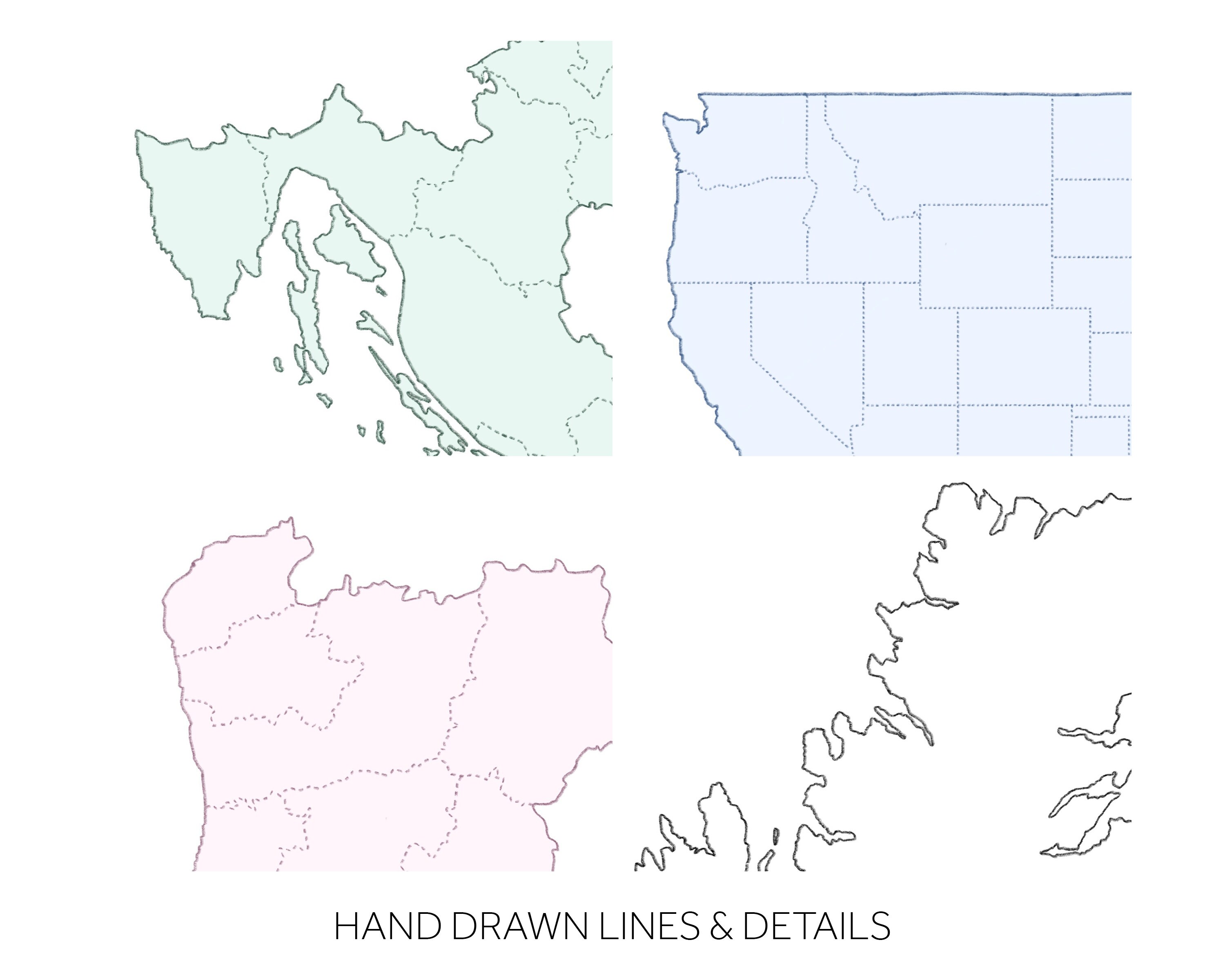 Personalised Hand Drawn Map and Journey of Your Road Trip or Holiday ...