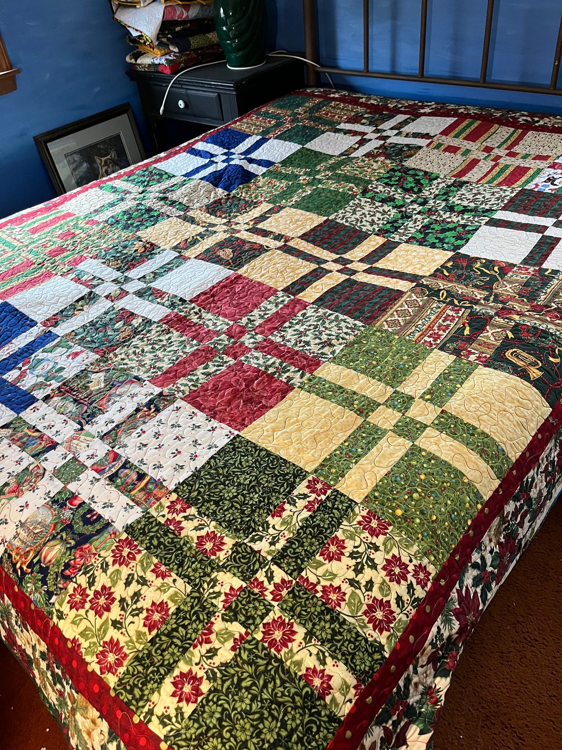 Scrappy Christmas Quilt - Etsy