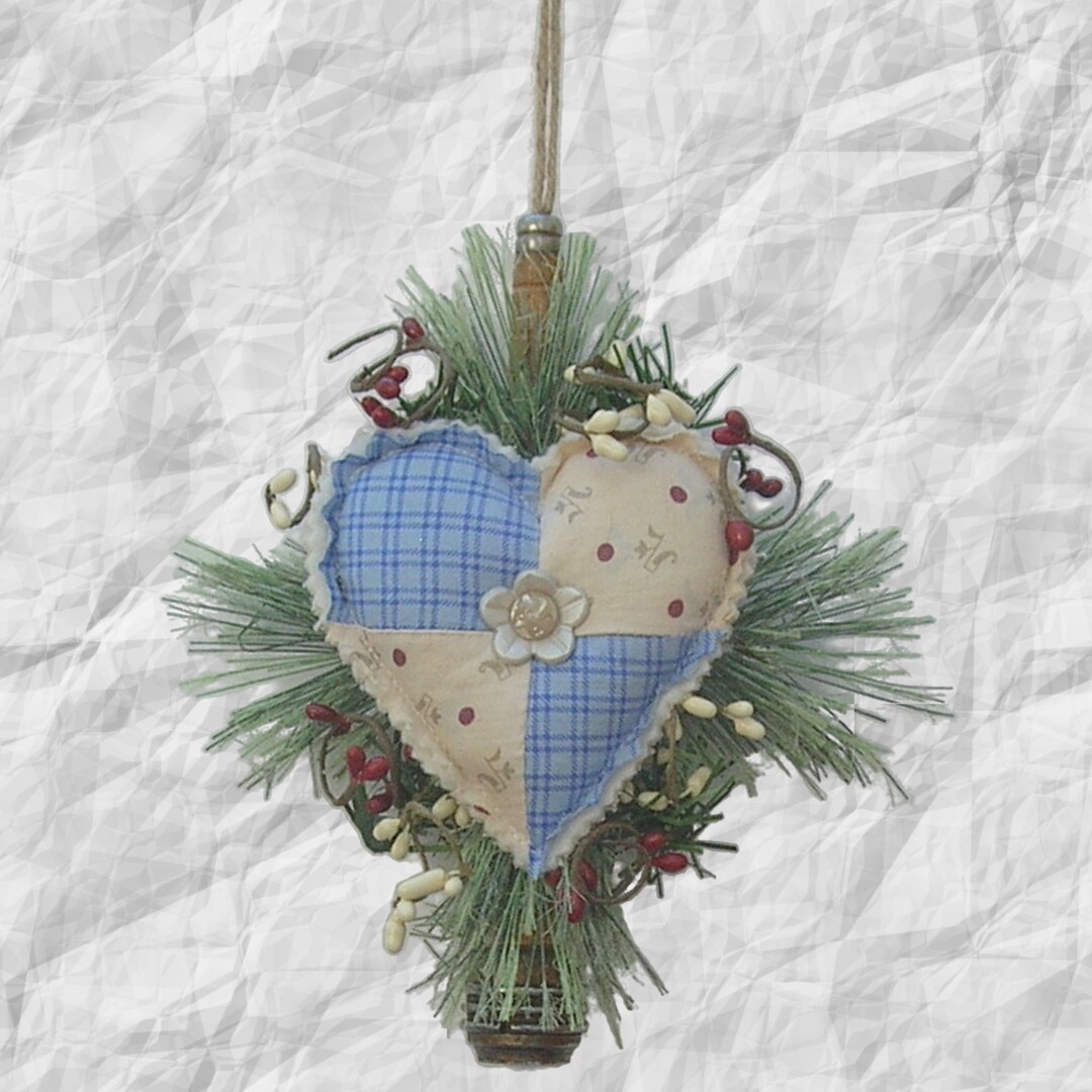 1800's Quilt Heart Peg Rail Hanger, Primitive Colonial Homestead ...
