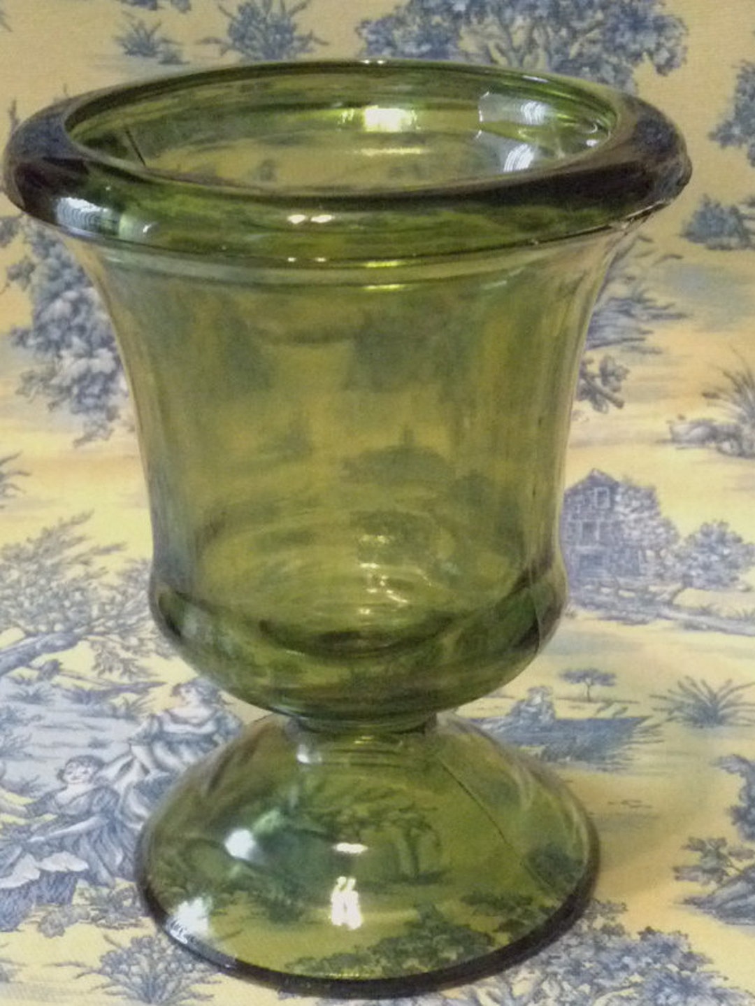 Green Depression Glass Compote - Etsy