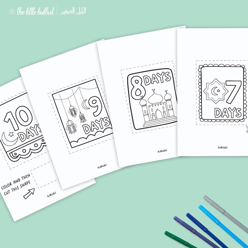 10-day Countdown to Ramadan Printable Mini Calendar Instant Download ...