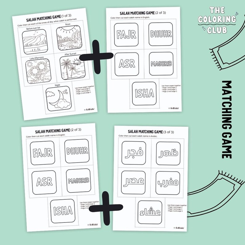 Salah Printable Activities (4 in 1), Islamic Worksheets for Kids ...