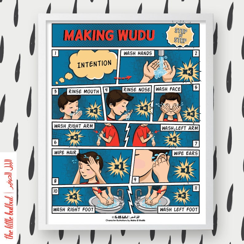 Digital Download Making Wudu {boy | English}, Wudu, Wudu Print, Wudu ...