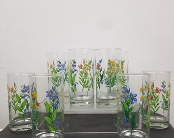 Floral glassware | Etsy