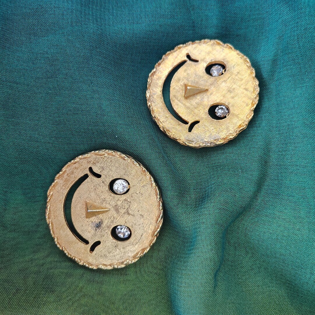 Vintage Playful Smilie Face With Dangling Eyes Lot of 2 - Etsy