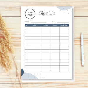 Editable Printable Sign up Sheet Bundle: Canva Templates in 4 Colors ...