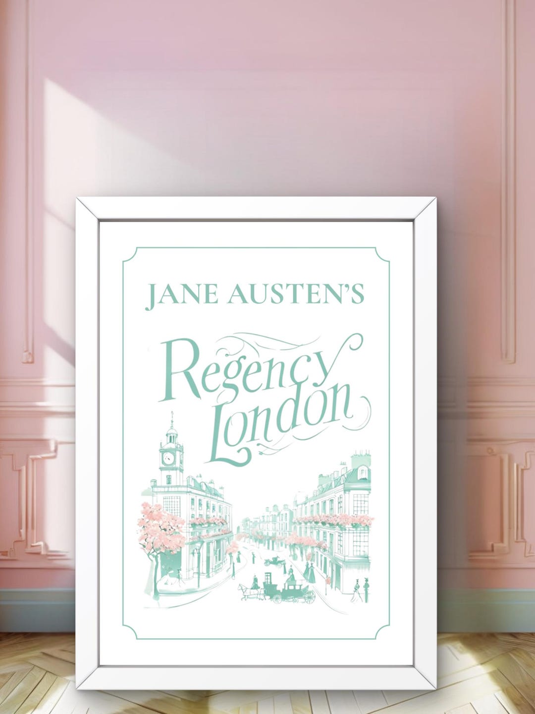 Jane Austen Regency London Art Print Poster | Literary Wall Decor for ...