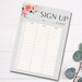 Printable Sign up Sheet for Event Planning Instant Download Digital PDF ...