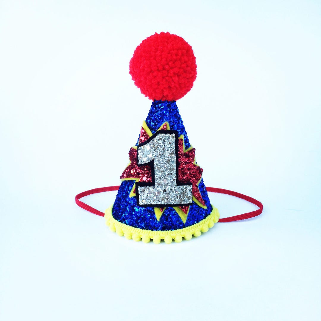 Superhero Party Hat Superman Birthday Hat Superhero Themed Party Baby ...