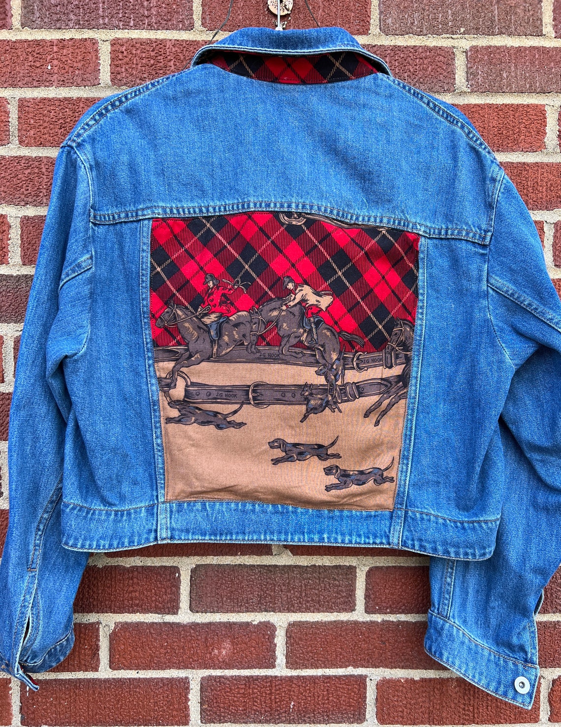 Upcycled Equestrian Themed Denim Jacket - Etsy