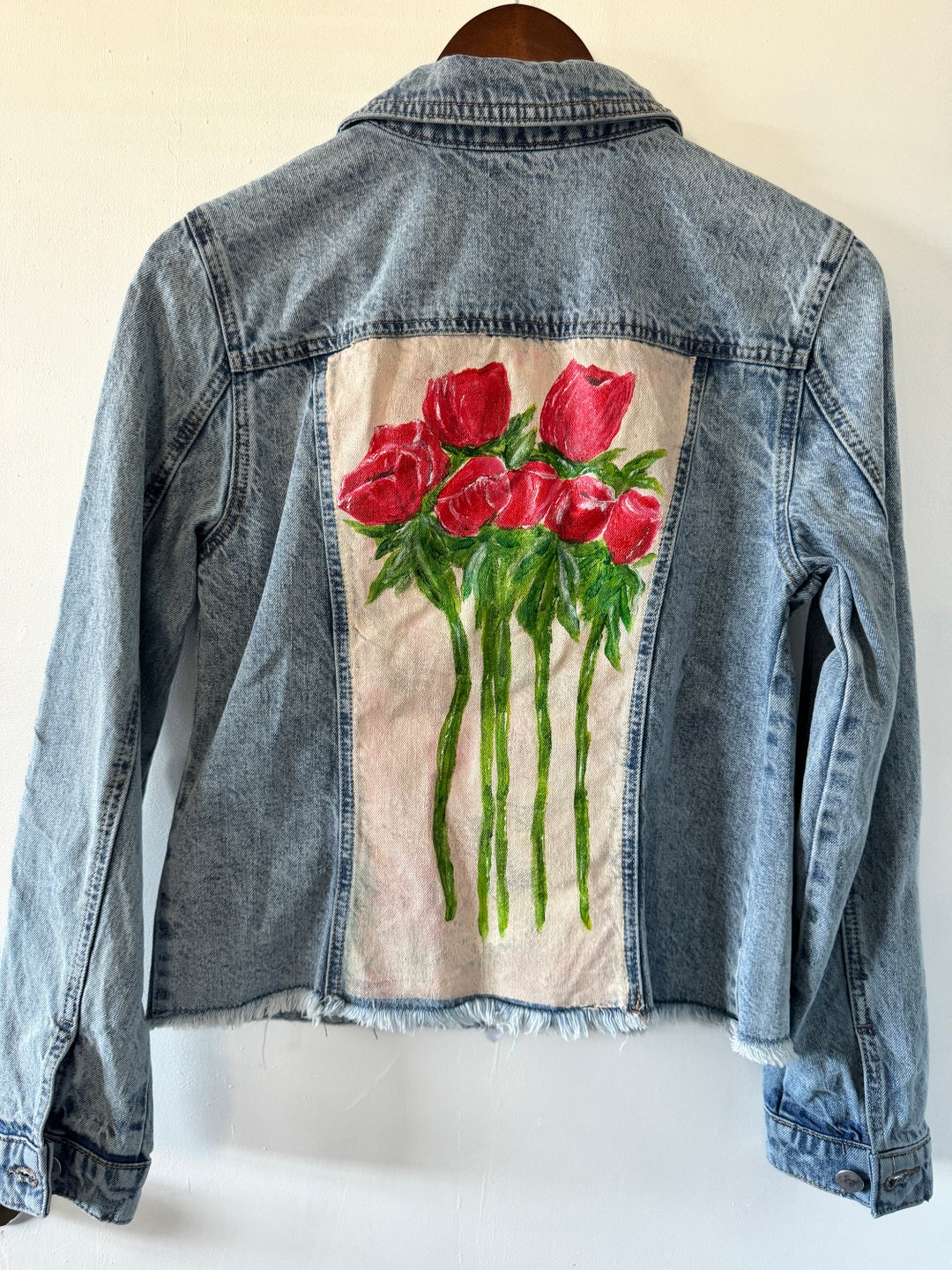 Upcycled Hand Painted Demin Jacket - Etsy