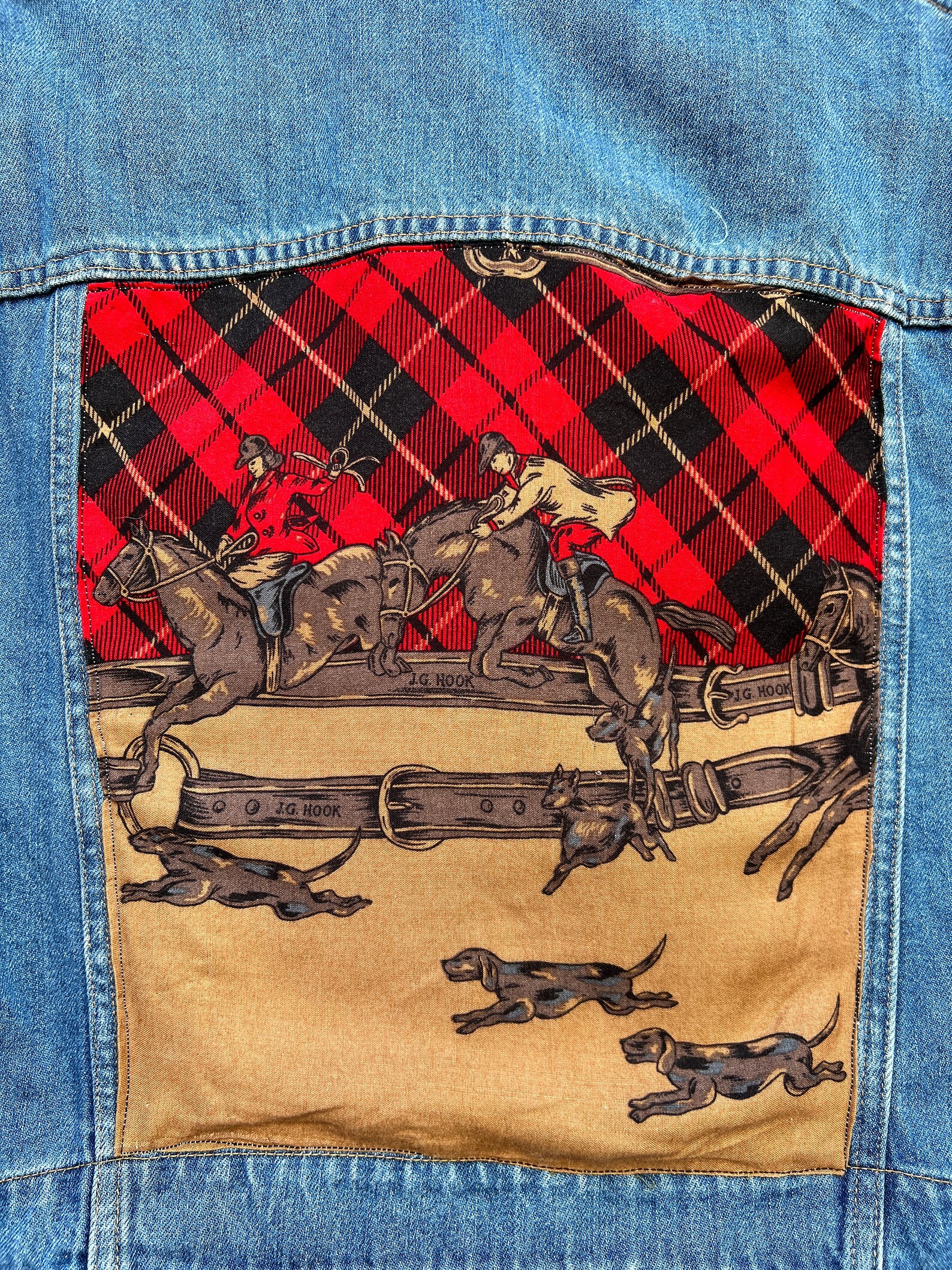 Upcycled Equestrian Themed Denim Jacket - Etsy