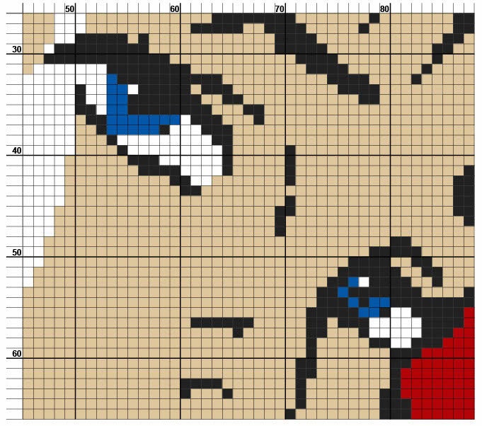Pop Art Cross Stitch Pattern: Lichtenstein Girl With Hair Ribbon ...