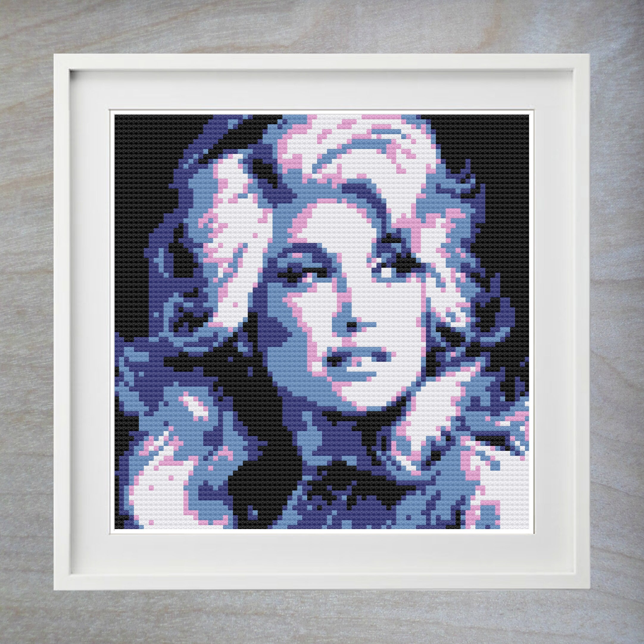 Dolly Parton Cross Stitch Kit: Blue & Pink Portrait - Etsy