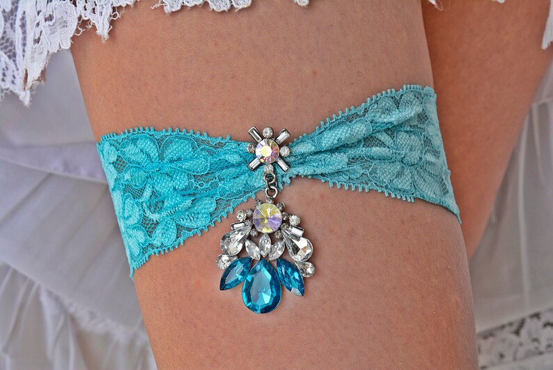 Garter for Brides Pale Teal Colorlace Jewelry Garters Teal - Etsy