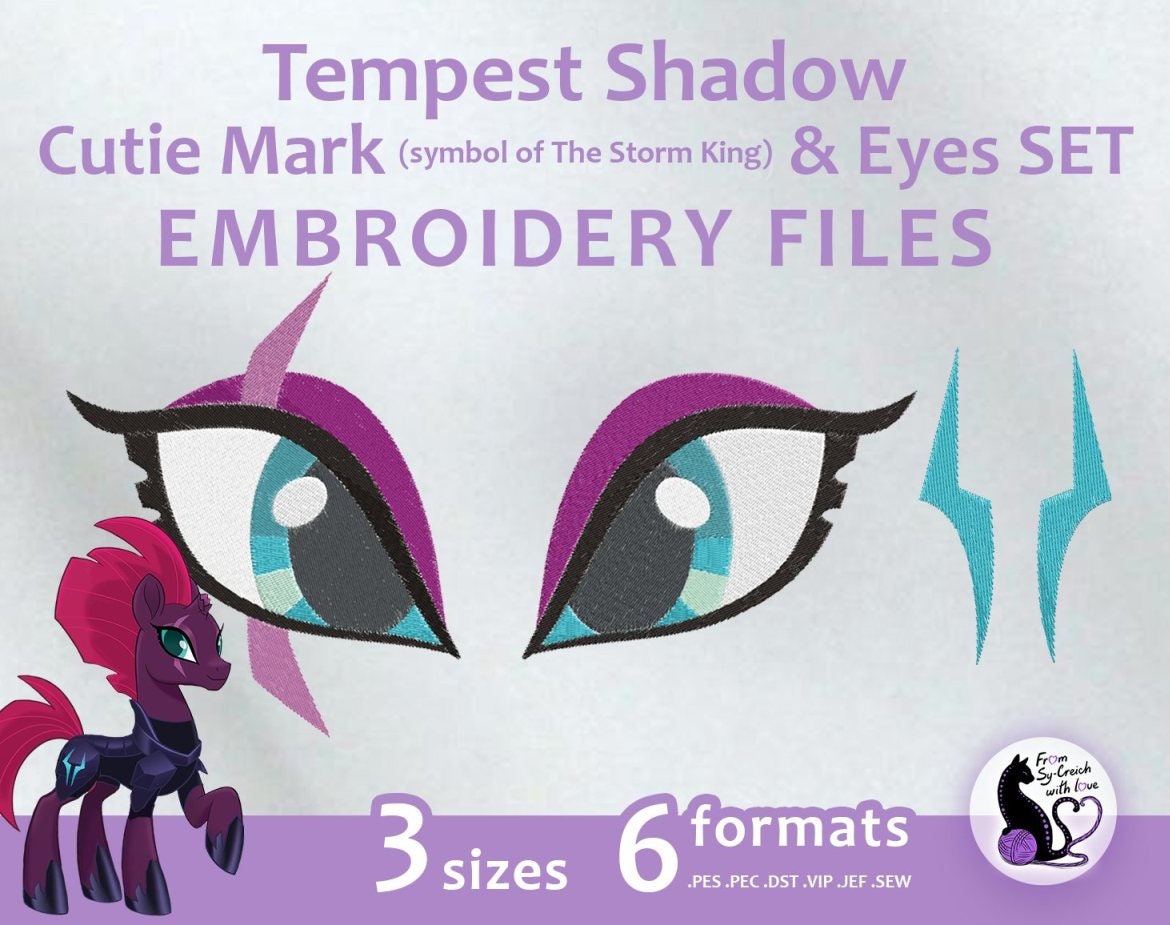 SALE Tempest Shadow Cutie Mark & Eyes SET Embroidery - Etsy